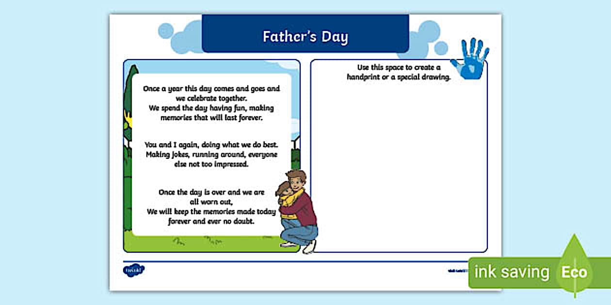 Father's Day Poem and Handprint Art | Primary Resources