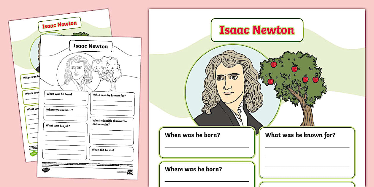 KS1 Isaac Newton Fact File Template (teacher made) - Twinkl
