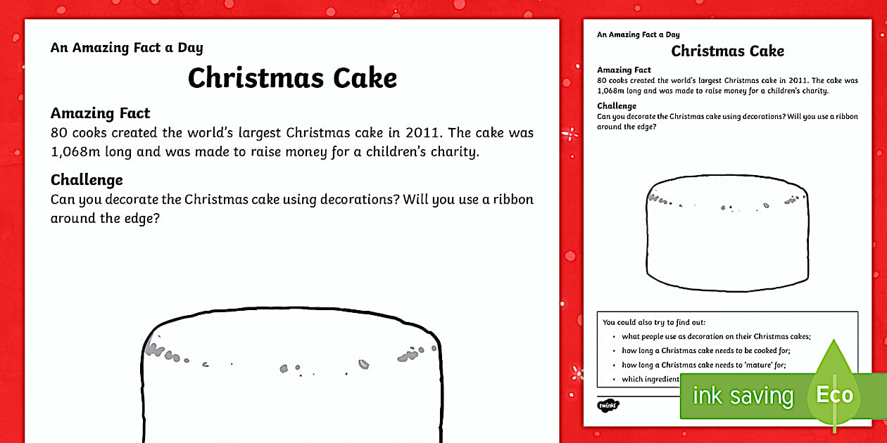 Editable Christmas Cake Worksheets (teacher made) - Twinkl
