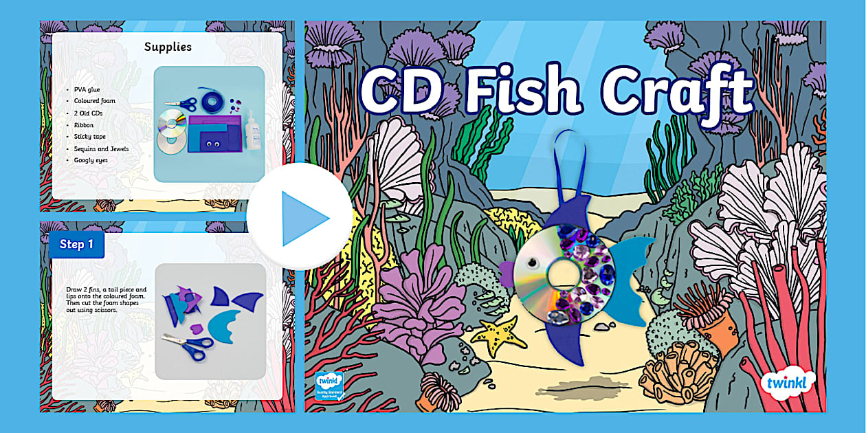 CD Fish Craft Instructions PowerPoint (Under the Sea)