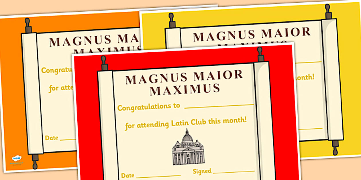 Editable Latin Club Certificates (teacher made) - Twinkl