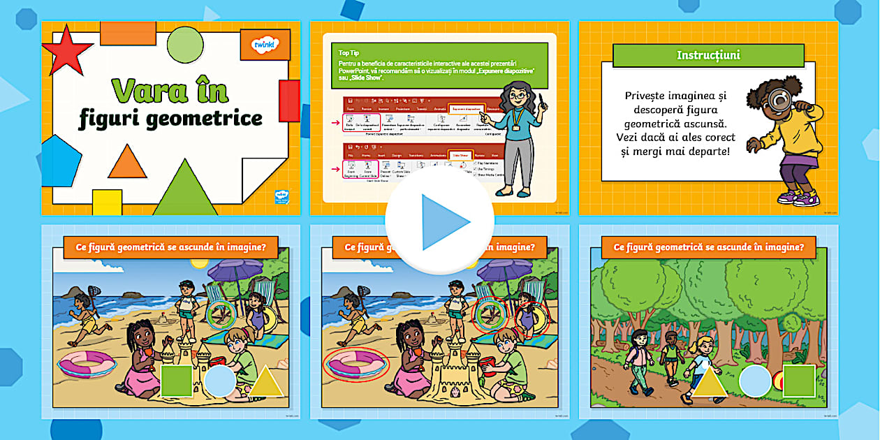 Vara în figuri geometrice – Joc PowerPoint Interactiv