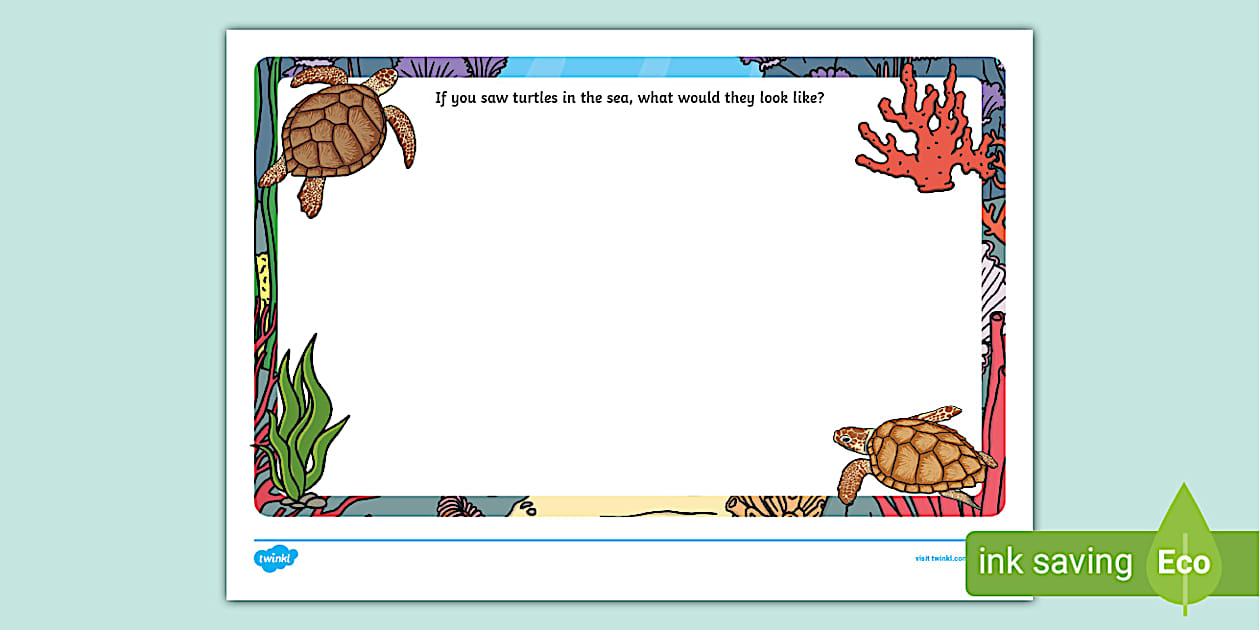 Sea Turtles Drawing Prompt Worksheet | Twinkl KS1 | Drawing