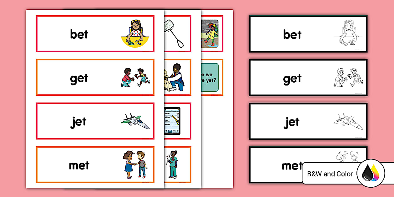-et Family Word Cards for K-1st Grade (teacher made)