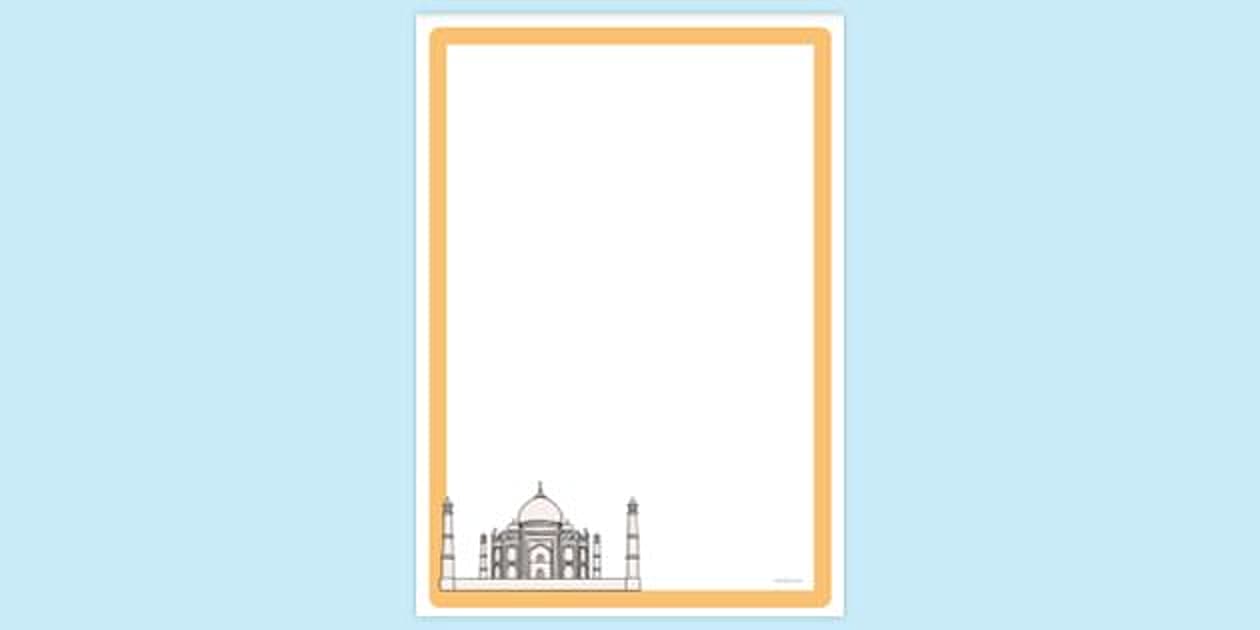 Taj Mahal Page Border | Page Border (teacher made) - Twinkl