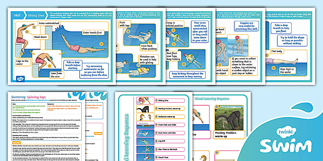 Twinkl Swim - Stage 2 (Beginners) Lesson 8 - Spinning Tops