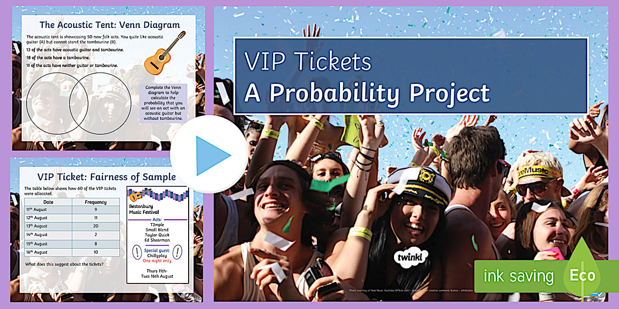 VIP Tickets: A Probability Project (teacher made) - Twinkl