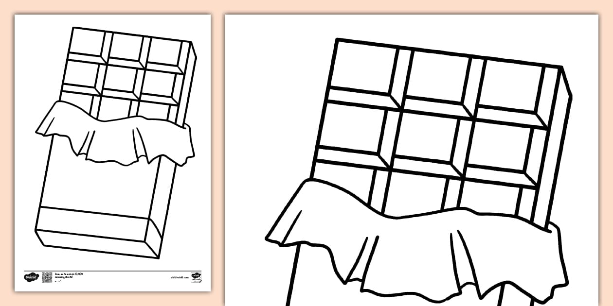 Chocolate Bar Colouring Sheet | Colouring Sheets - Twinkl