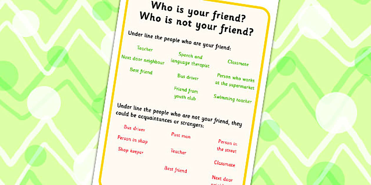 Who Is Your Friend Worksheet (teacher made) - Twinkl