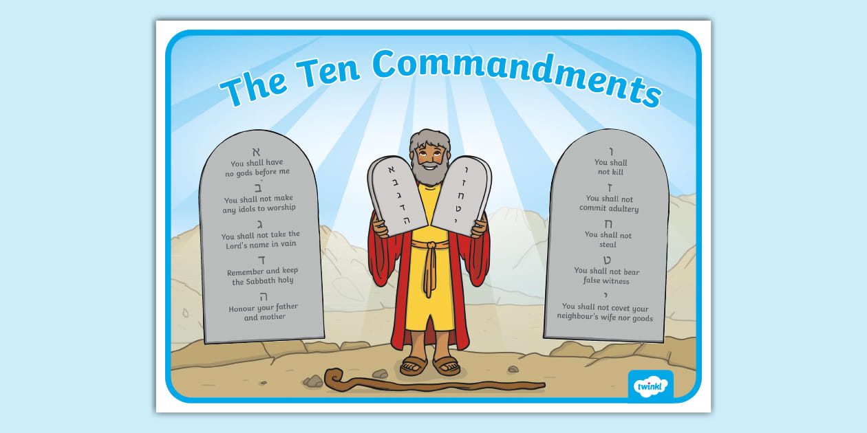 The Ten Commandments Display Poster (teacher made) - Twinkl