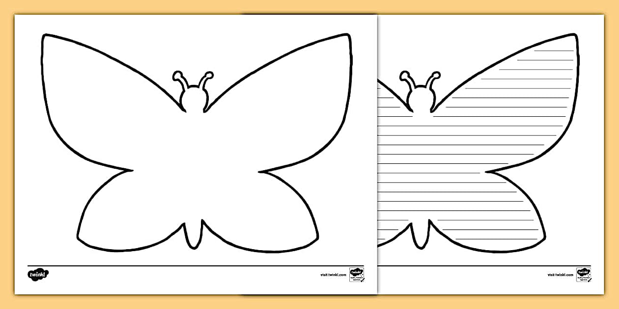 Butterfly Writing Template (teacher made) - Twinkl