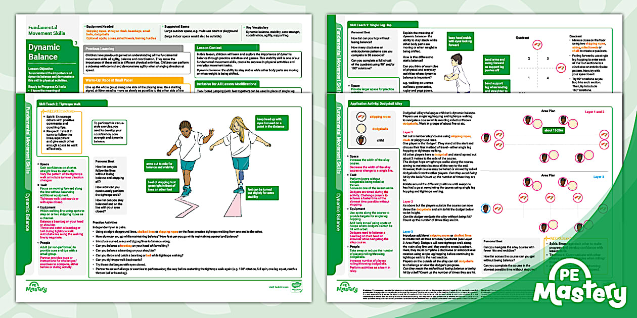 Y4 Fundamental Movement Skills Lesson 3 - Dynamic Balance