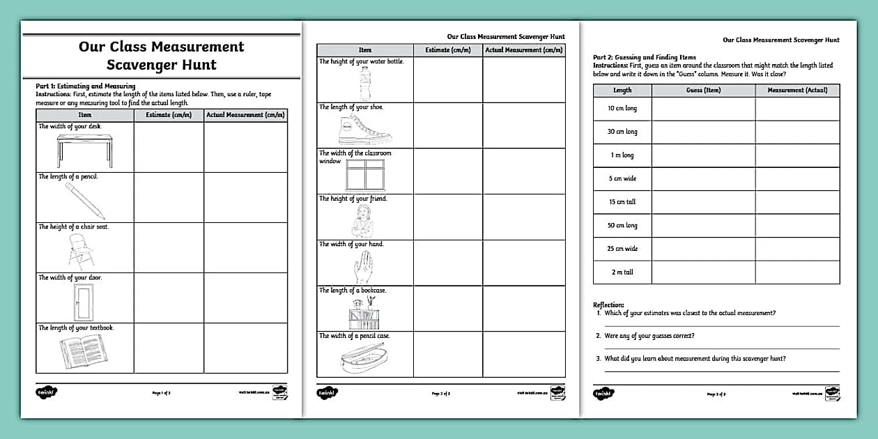 Our Class Measurement Scavenger Hunt (teacher made) - Twinkl
