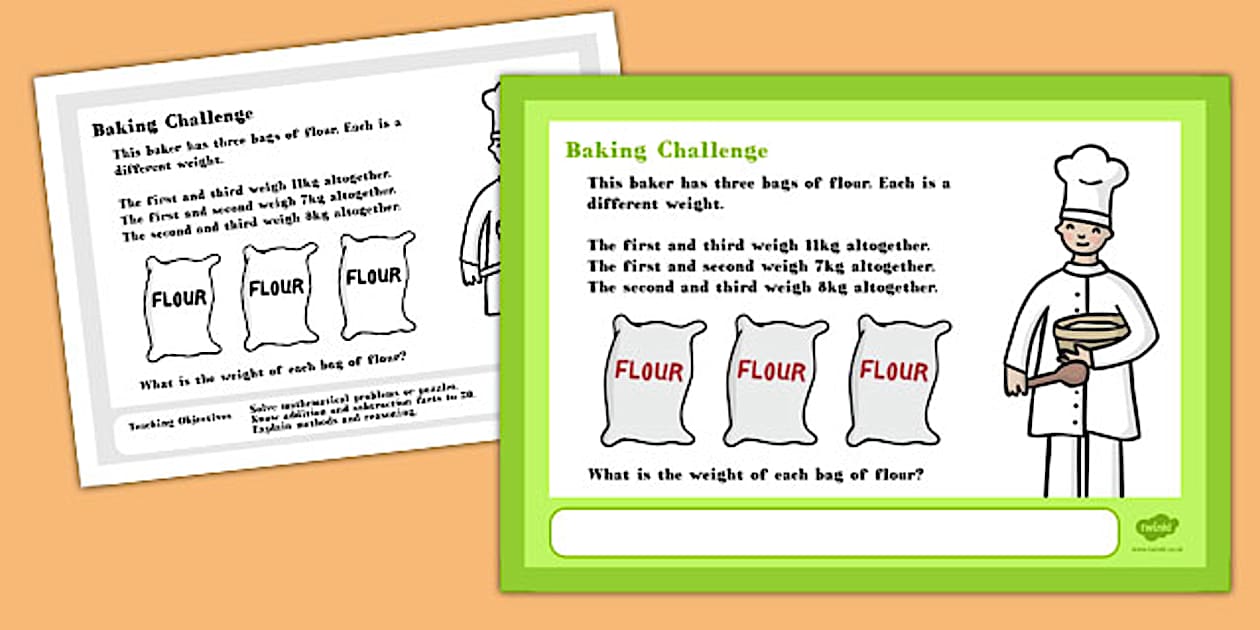 A4 Baking Maths Challenge Poster - Twinkl