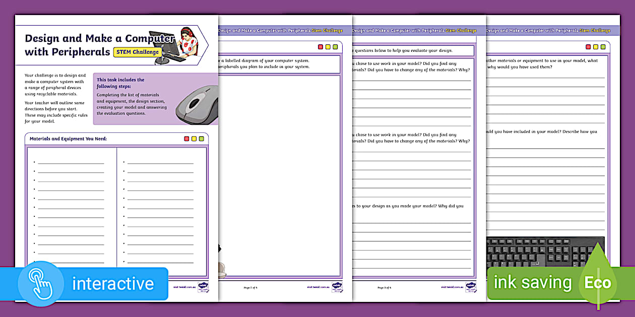 Design and Make a Computer with Peripherals STEM Challenge