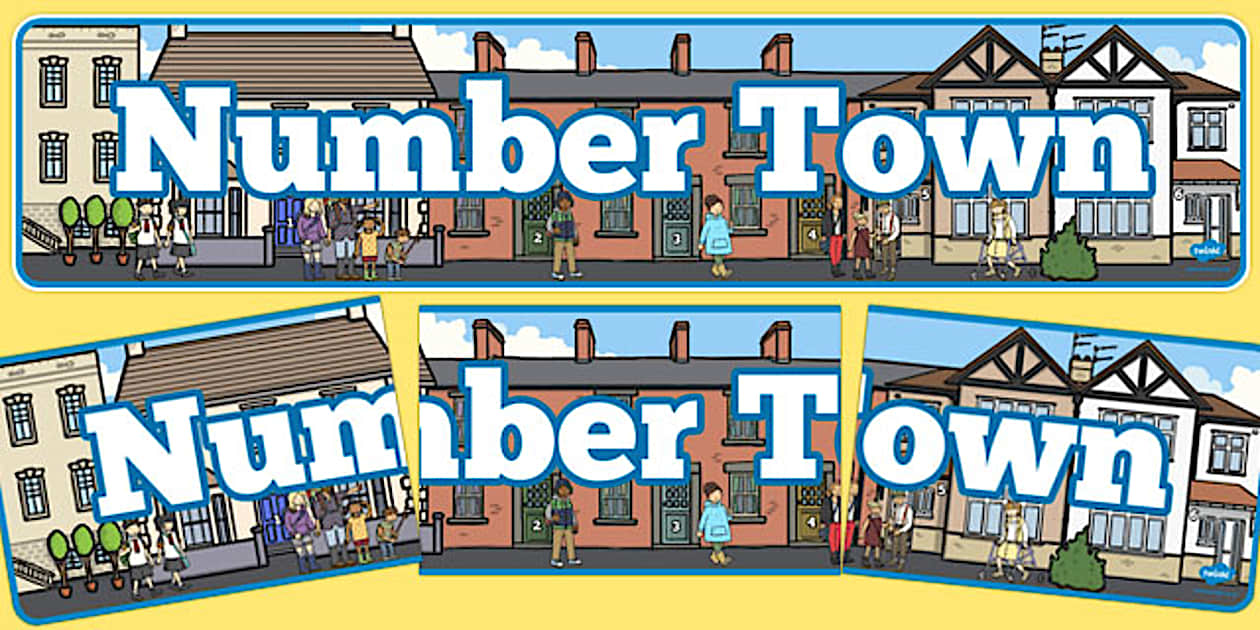 Number Town Display Banner (Teacher-Made) - Twinkl