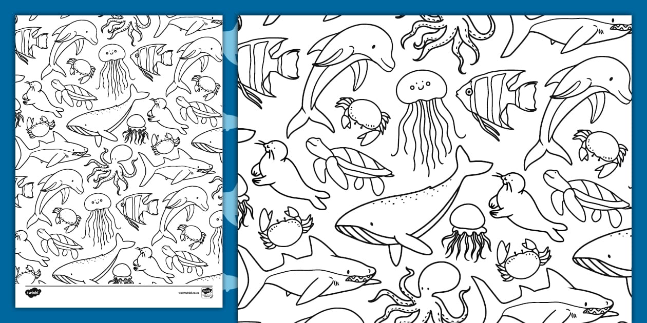 Under the Sea Pattern Doodle Colouring Sheet