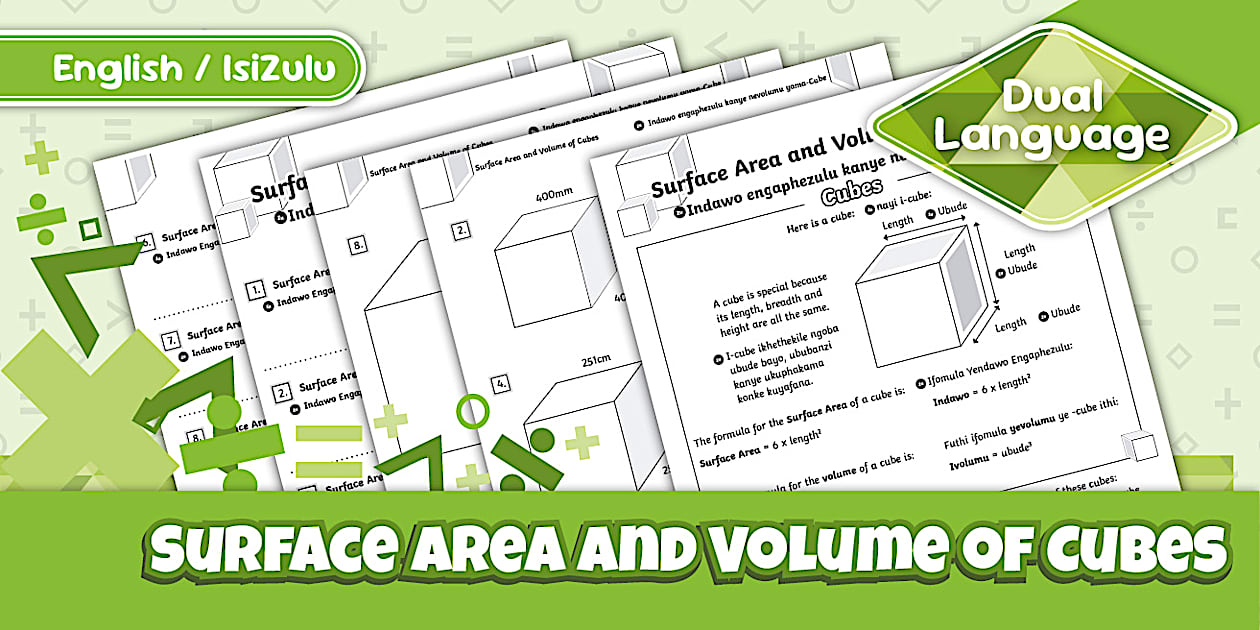 Surface Area and Volume of Cubes Activity Sheet