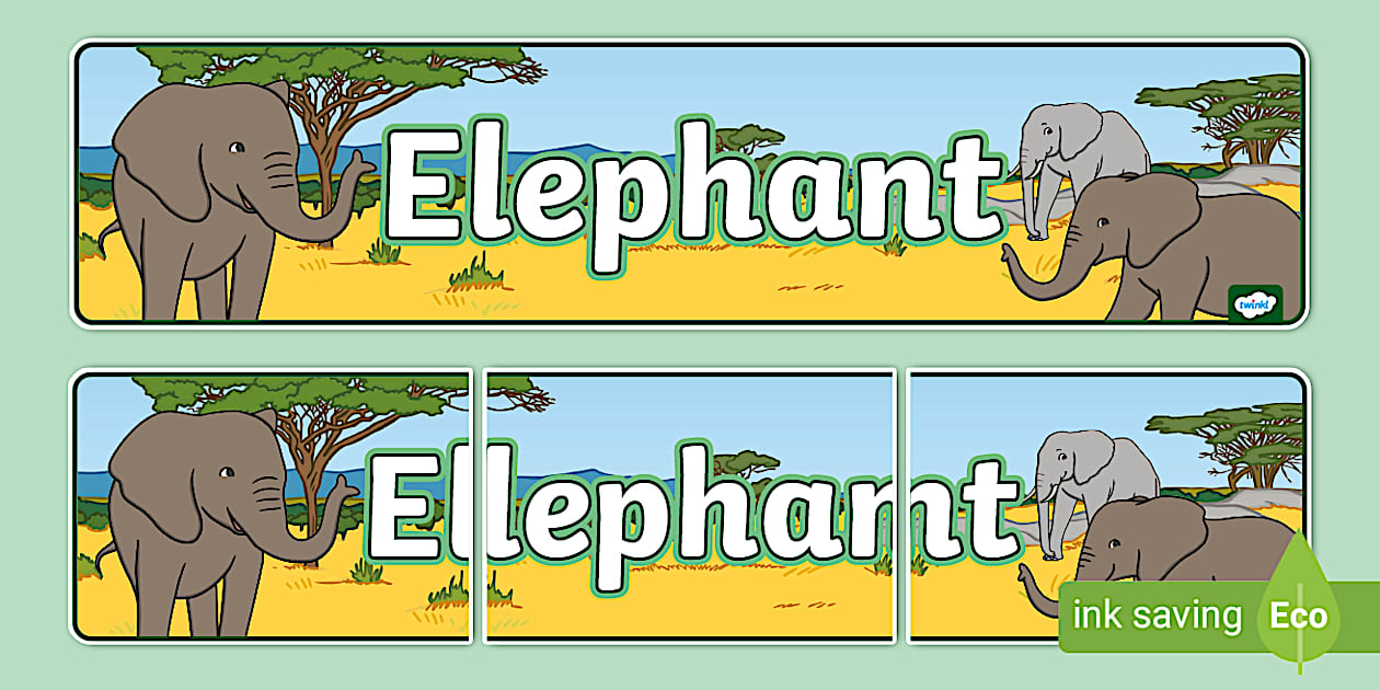 👉 Elephant Display Banner (teacher made) - Twinkl