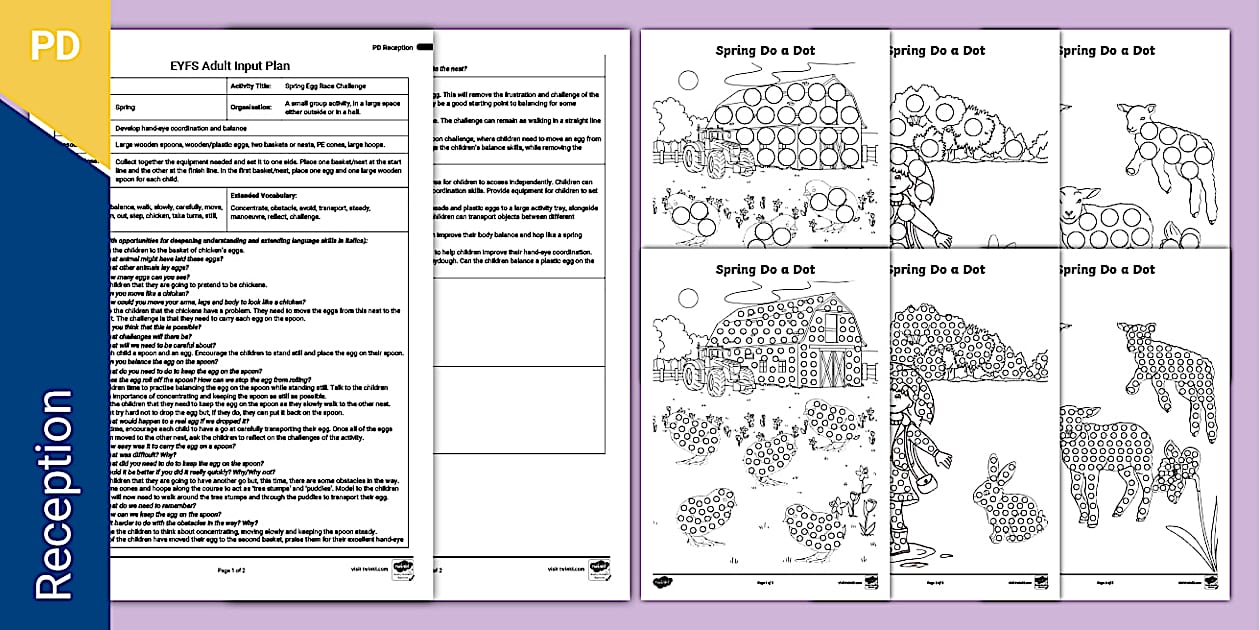 EYFS Spring Egg Race Challenge Adult Input Plan and Pack