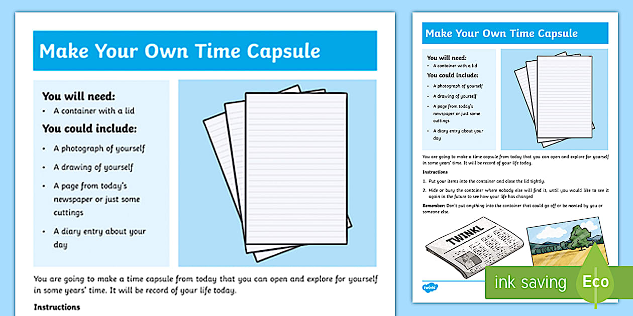 Today's Time Capsule Step-by-Step Instructions - Twinkl