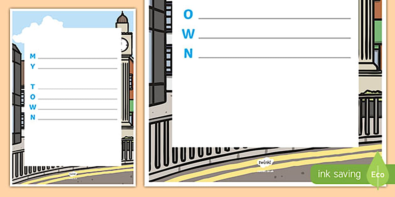 My Town Acrostic Poem (teacher made) - Twinkl