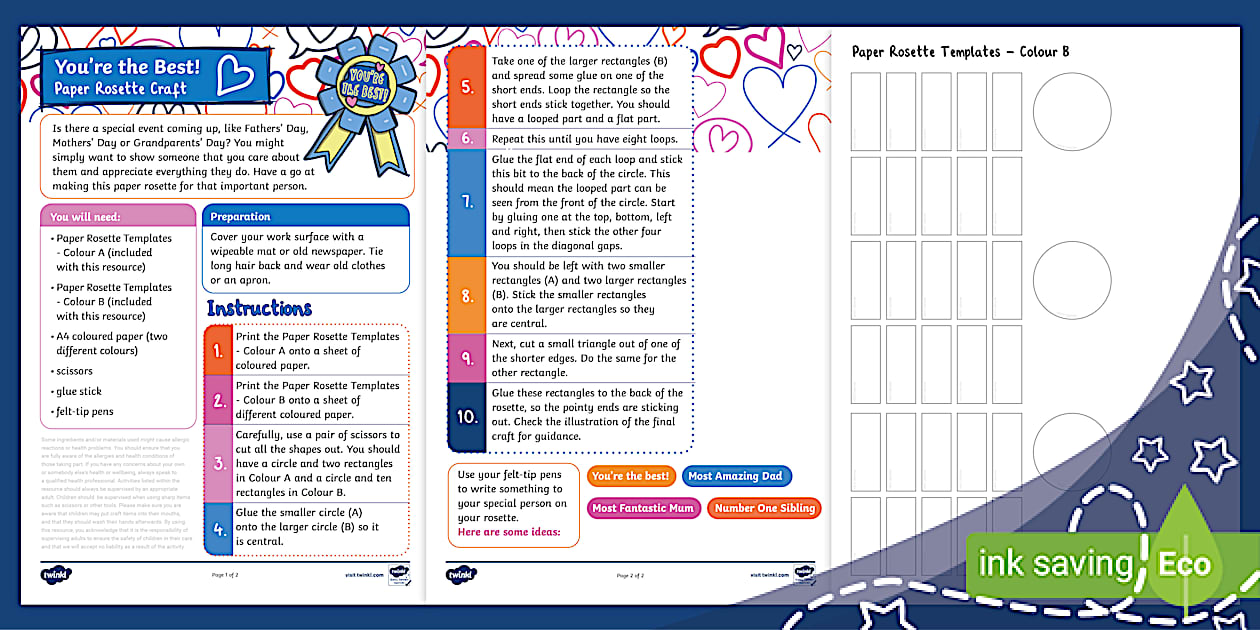 You're the Best! Paper Rosette Craft (Ages 5 - 7) - Twinkl
