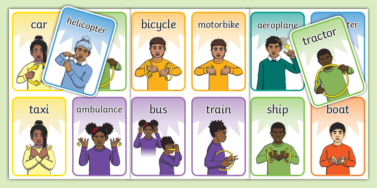 South African Sign Language Transportation Signs Flashcards