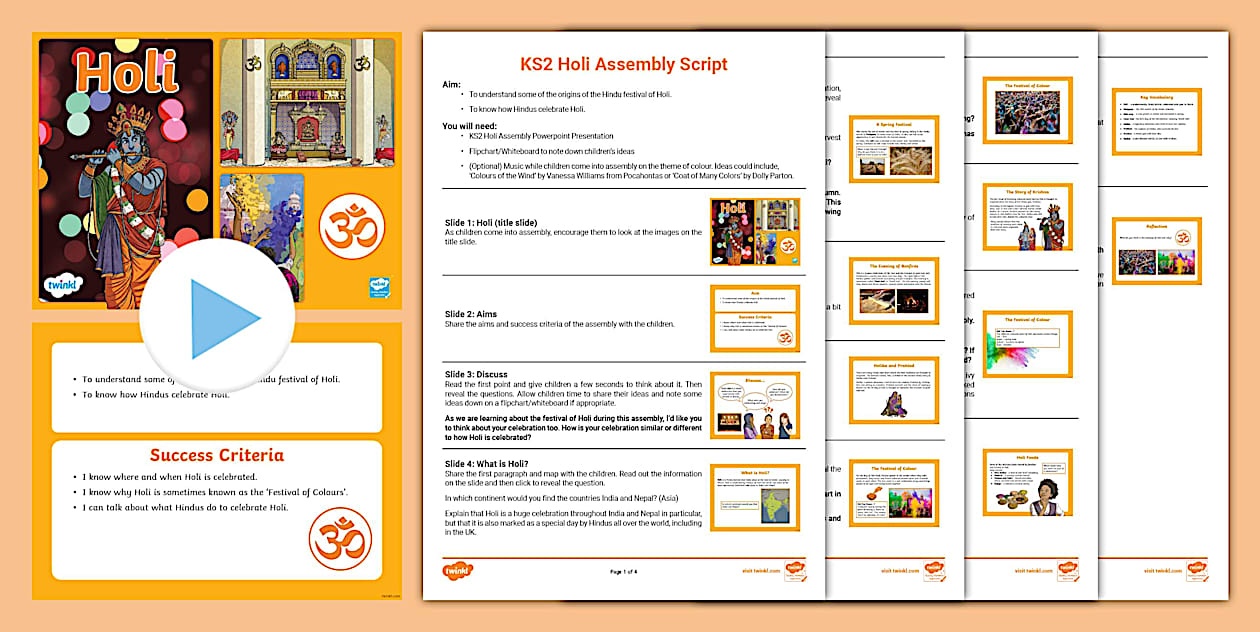 Holi KS2 Assembly Pack (teacher made) - Twinkl