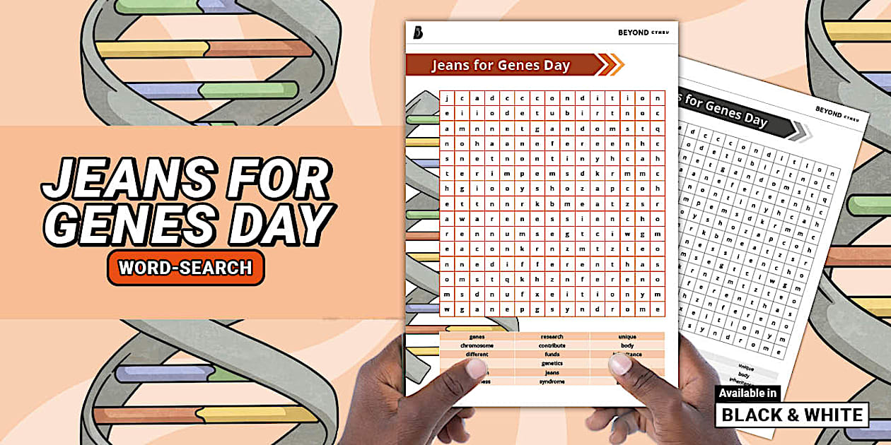Jeans for Genes Day Word Search (teacher made) - Twinkl