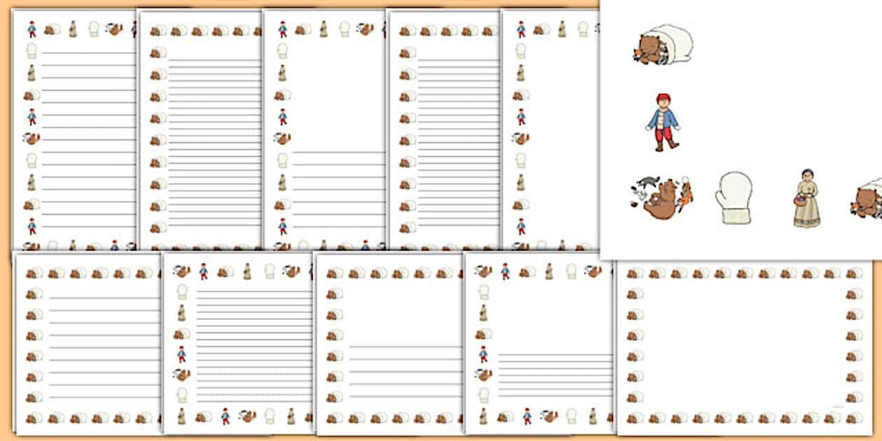 The Mitten Page Borders (teacher made) - Twinkl