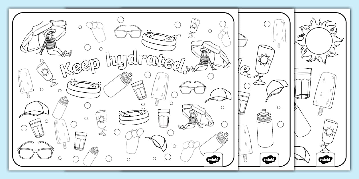 Keep Cool Colouring Pages (teacher made) - Twinkl