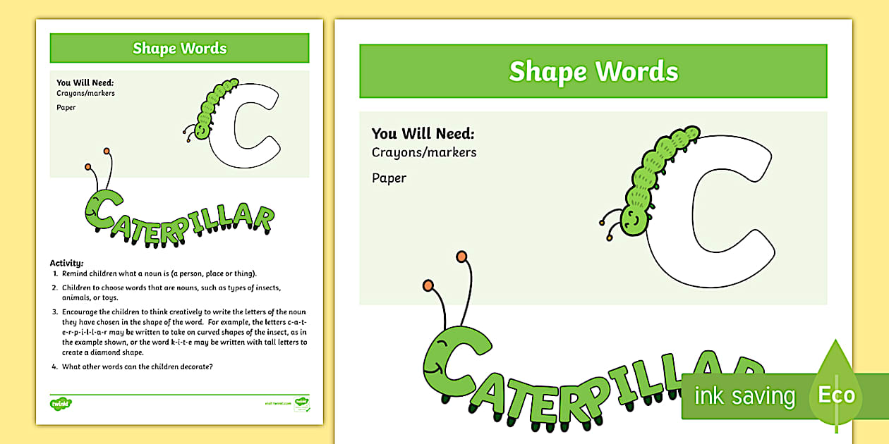 Shape Words Activity (teacher made) - Twinkl