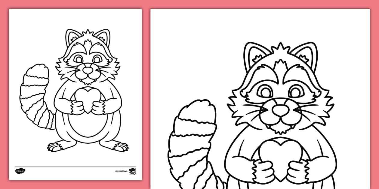 Back-To-School Raccoon Coloring Sheet (professor feito)
