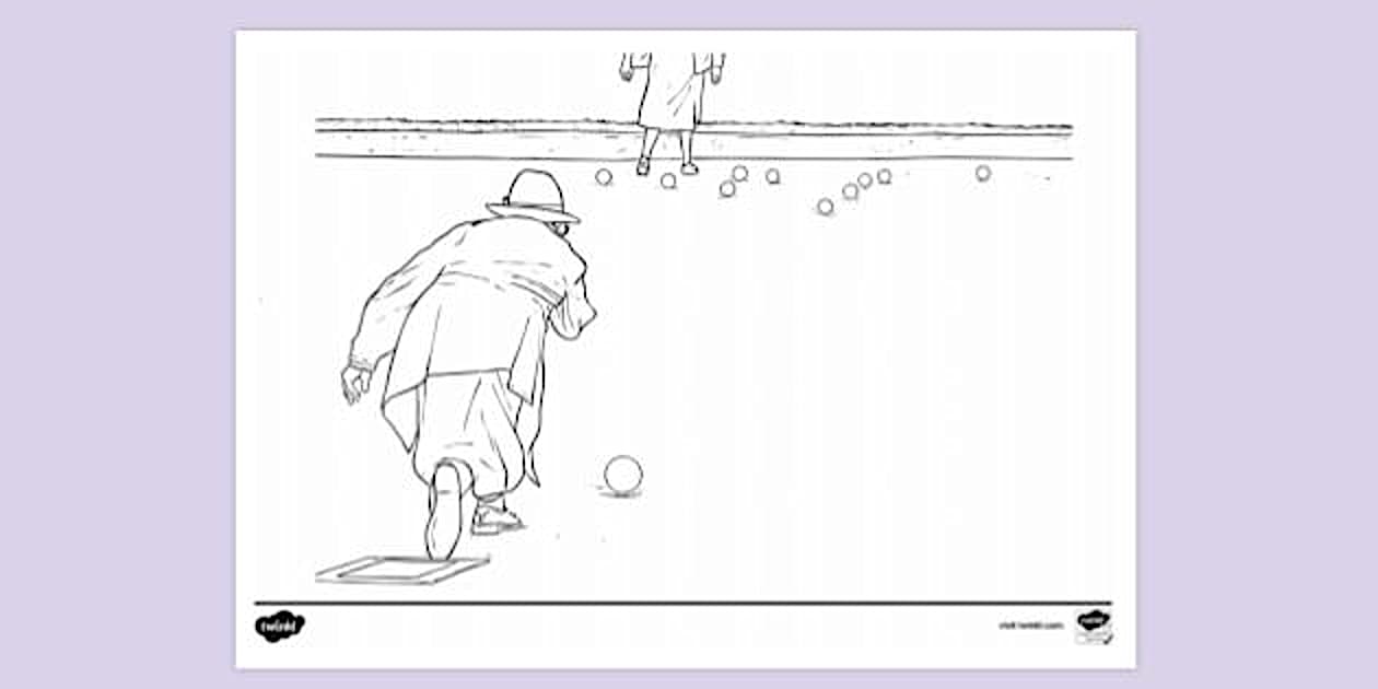 Game of Bowls Colouring Sheet (teacher made) - Twinkl