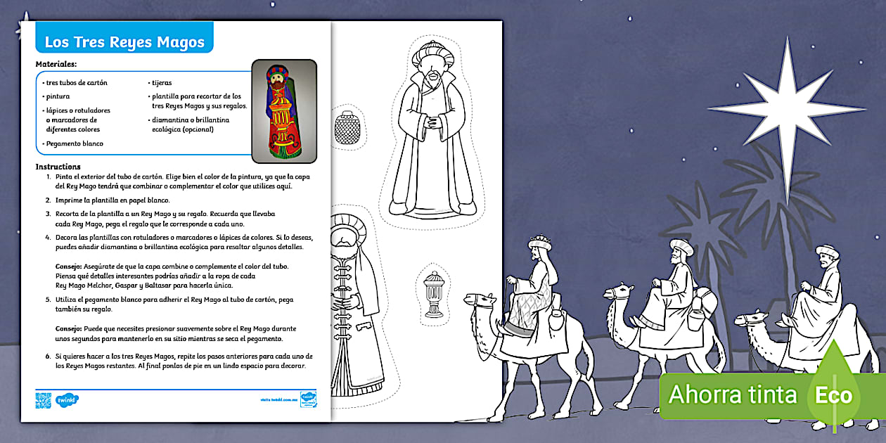 Manualidad: Los tres Reyes Magos (teacher made) - Twinkl