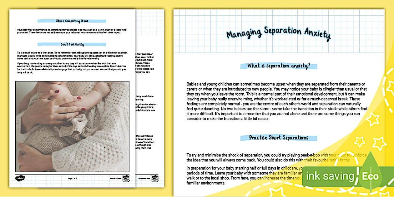Managing Separation Anxiety (teacher made) - Twinkl