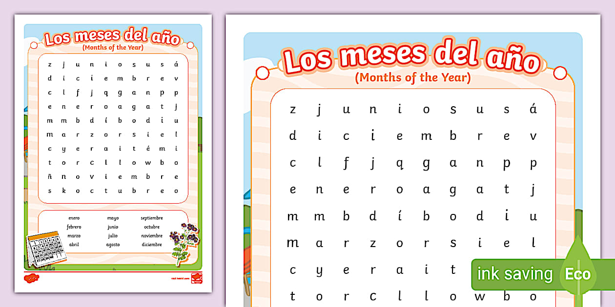 👉 Spanish: KS1 Months of the Year Word Search - Twinkl