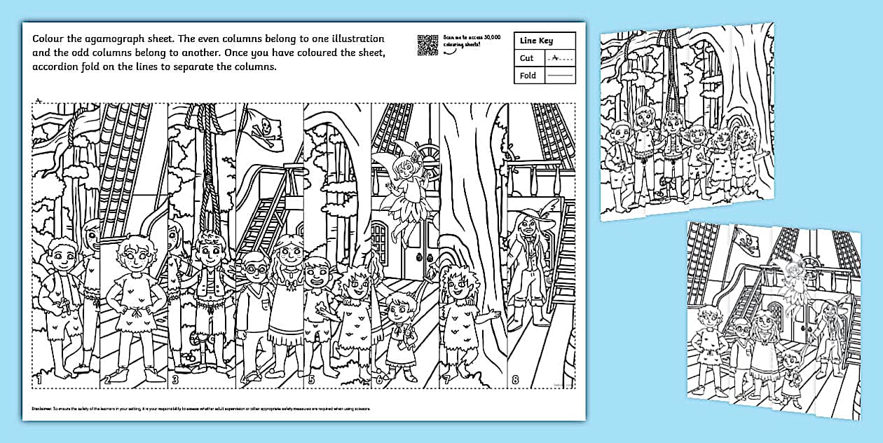 Peter Pan Agamograph - Twinkl Story Colouring