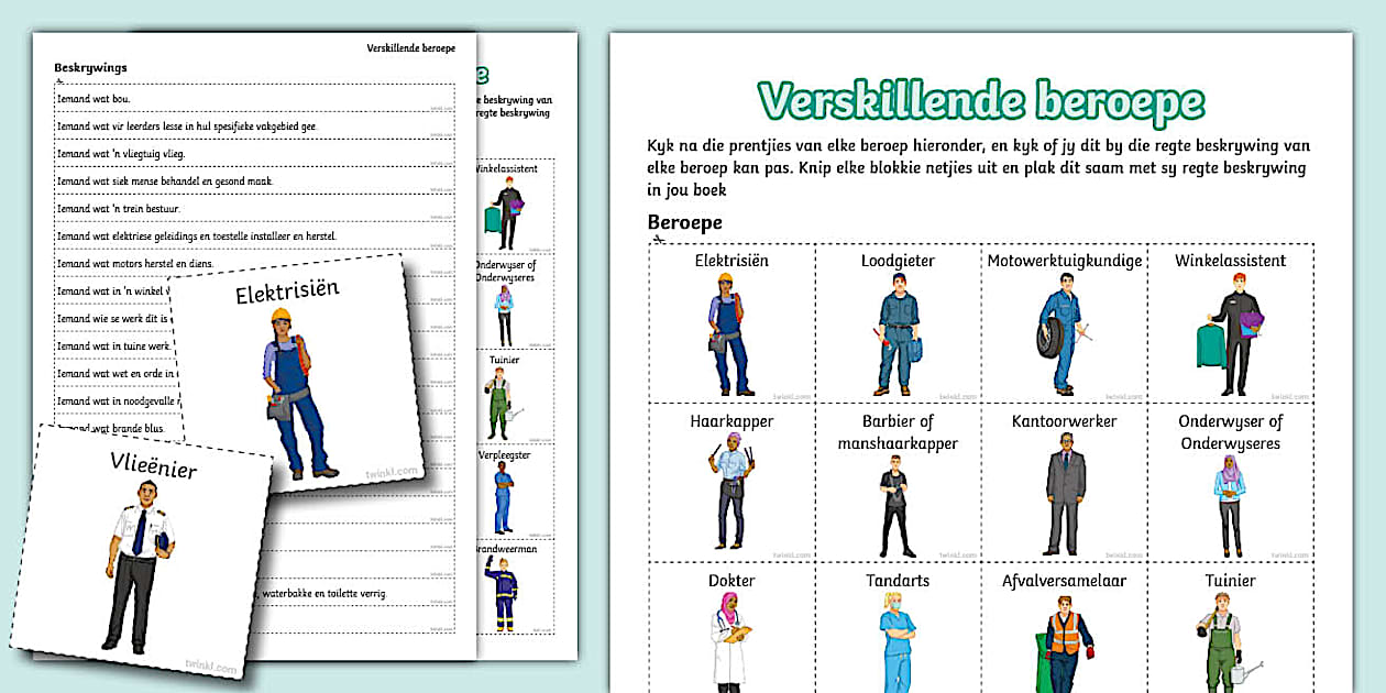 Beroepe Aktiwiteit (teacher made) - Twinkl