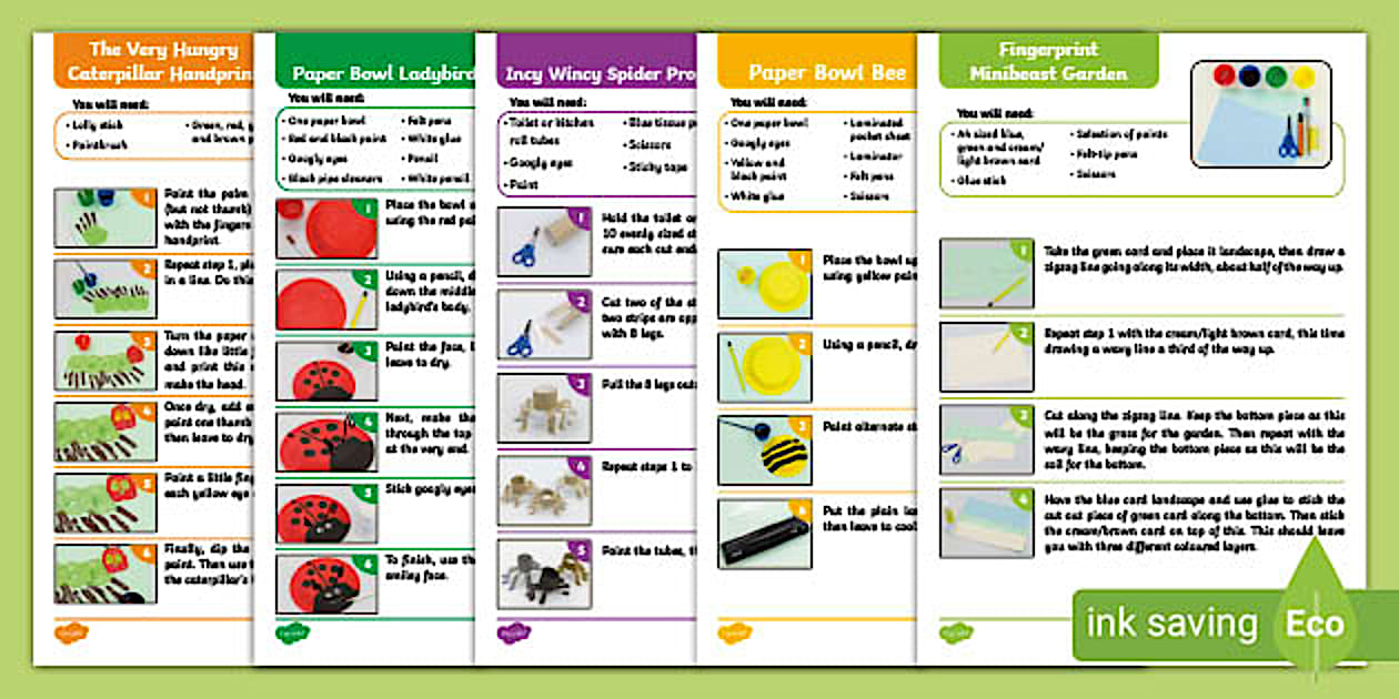 Minibeasts Craft Activity Pack for Early Years - Twinkl