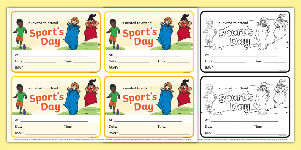Sports Day Invitations (teacher made) - Twinkl