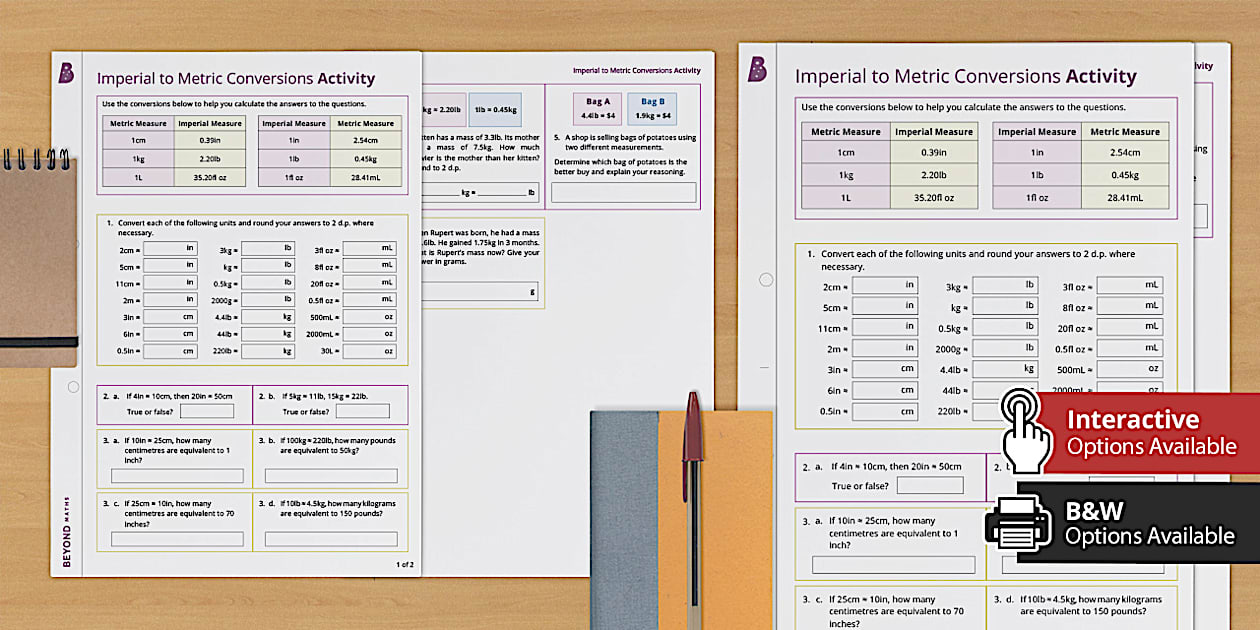 Converting Between Metric and Imperial Units Worksheet