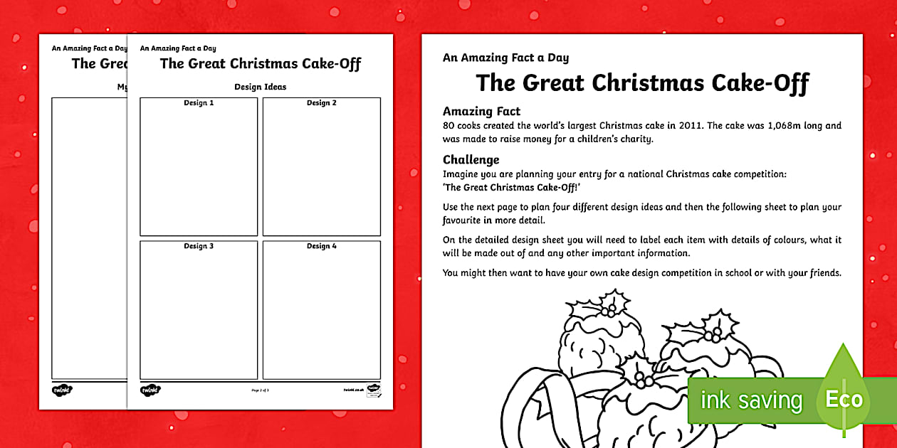 Editable Countdown to Christmas Day 21 | Christmas Cake Worksheet