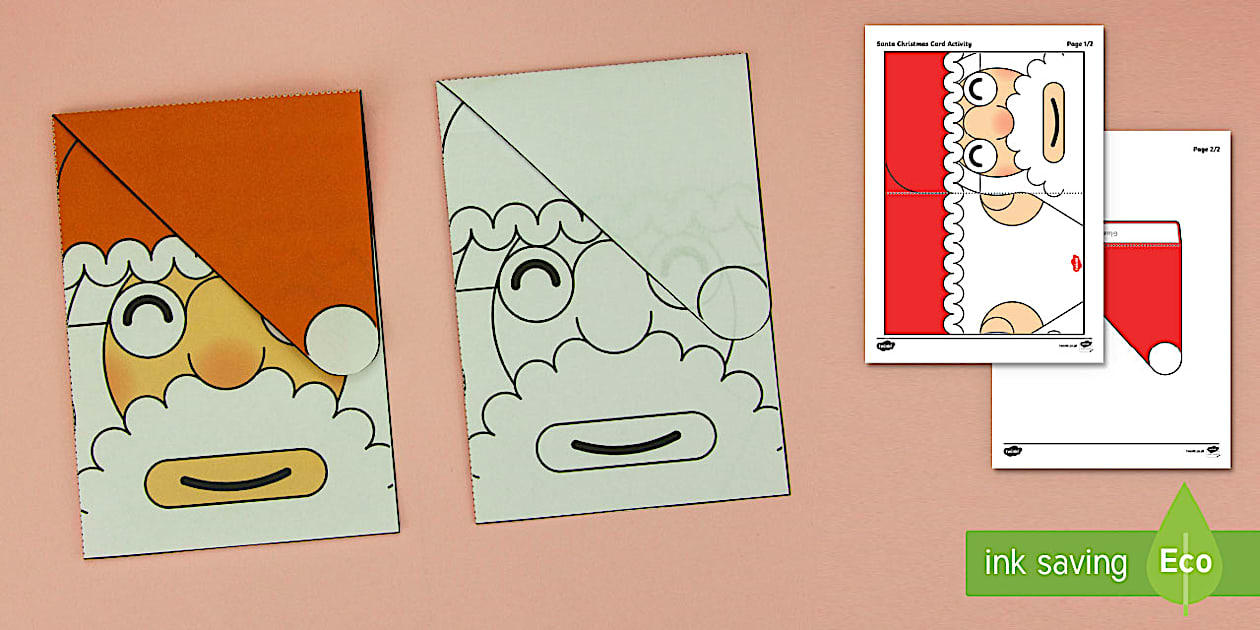 Make-your-own Santa Christmas cards | Years 2 - 6 - Twinkl