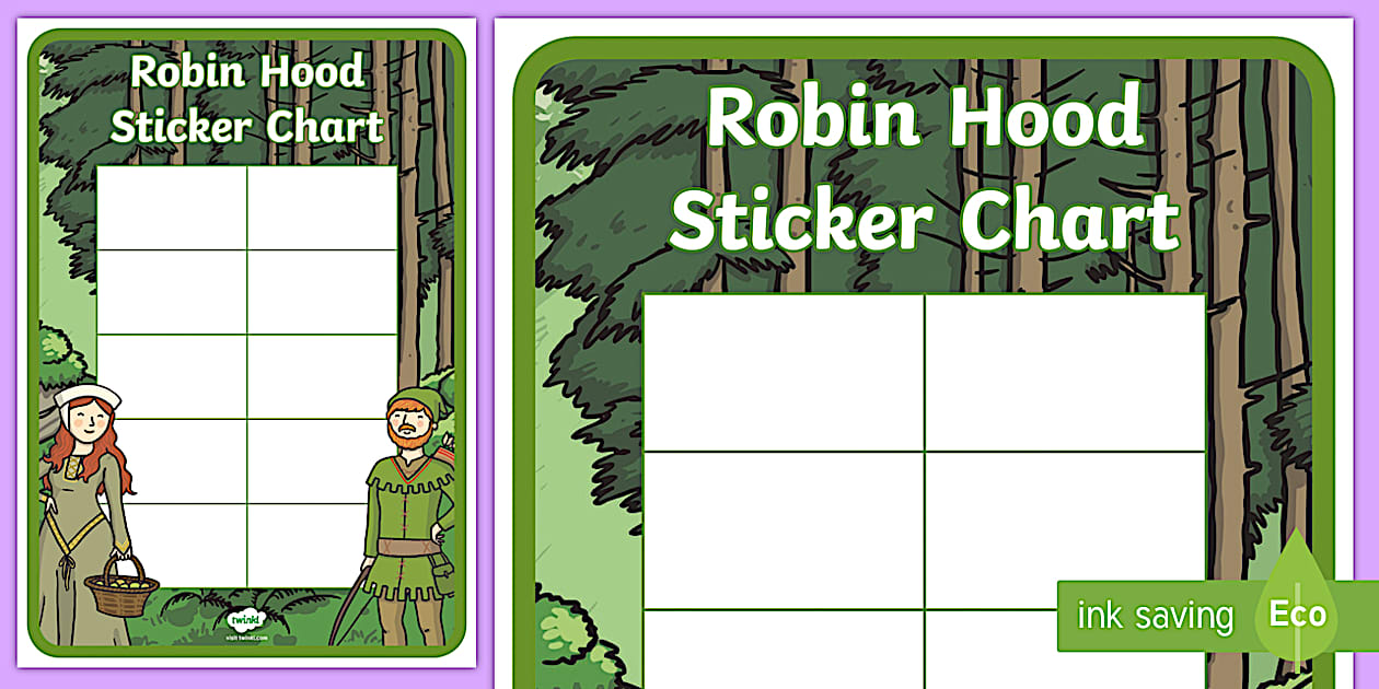 👉 Reward Sticker Chart (Robin Hood) - Twinkl