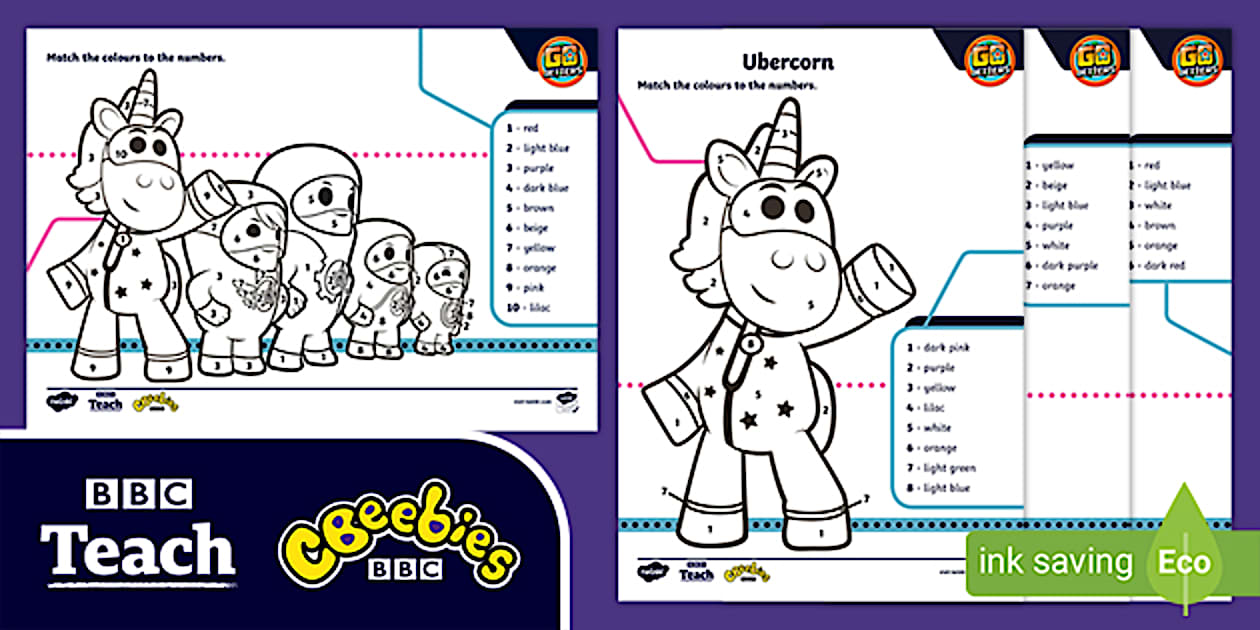 FREE! - Colour By Number Pages Print For Free | CBeebies Go Jetters