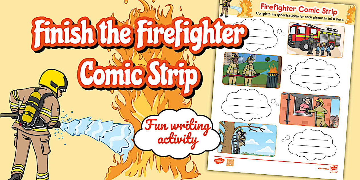 Finish the Firefighter Comic Strip Worksheet