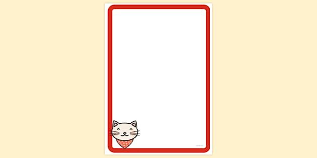 Cat Face Cute Page Border | Page Borders | Twinkl - Twinkl