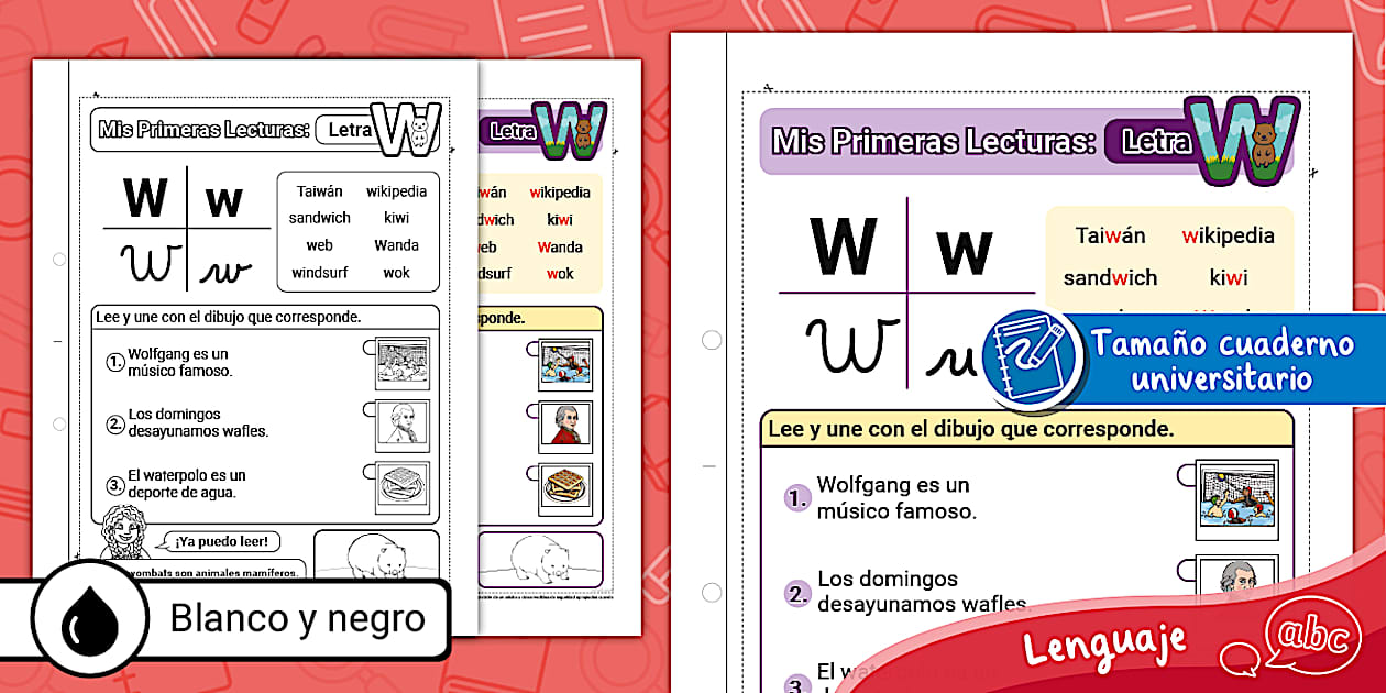Primeras Lecturas | Lecturas Cortas | Letra W | Comprensión|